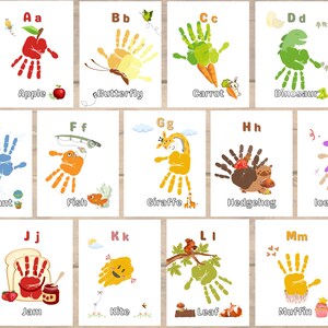 Alphabet Handprint Art / My Handprint Alphabet Book / Baby Toddler ...