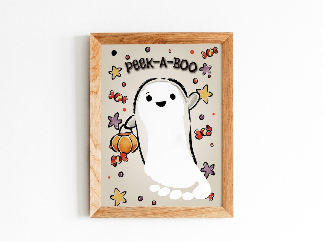 Peek a Boo Halloween Art Craft / Handprint Footprint / Ghost / Kids ...