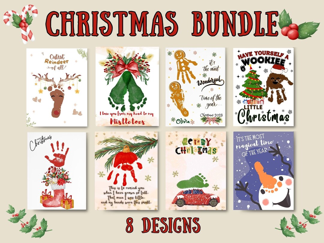 Christmas Pack 8 X PRINTS / Christmas Handprint Poem / Everlasting ...
