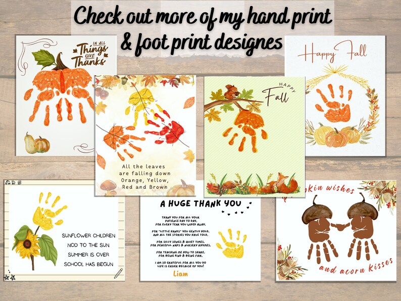 Autumn Fall Poem / Handprint Art / Leaves Leafs Season / - Etsy