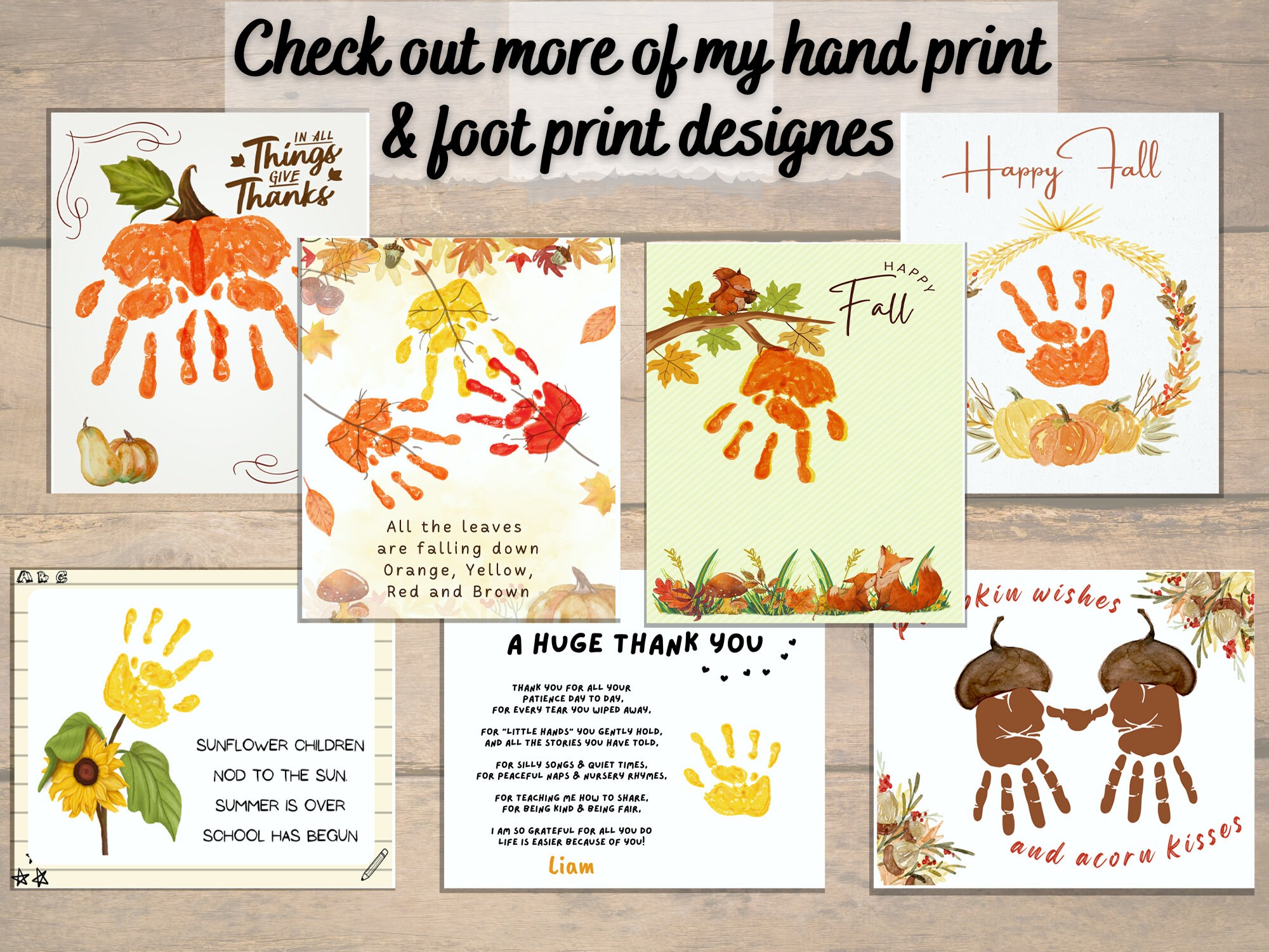 Thanksgiving Handprint Art / Pumpkin Handprint Craft / - Etsy