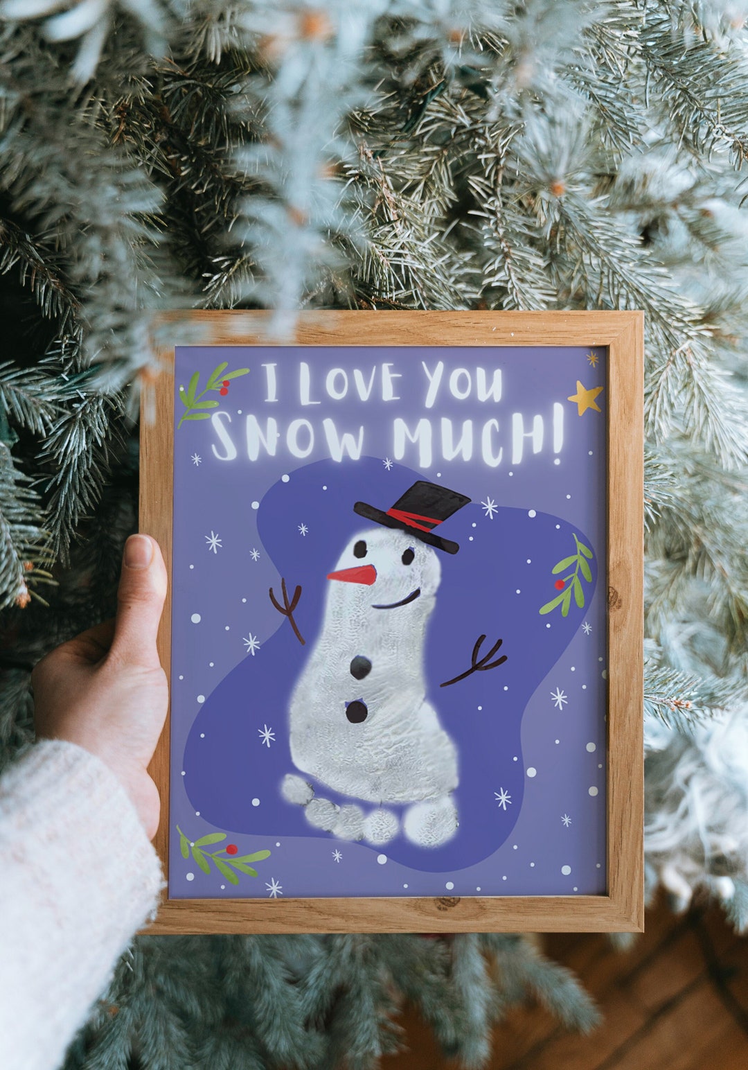 I Love You Snow Much Winter Footprint Craft / Christmas Handprint Art ...