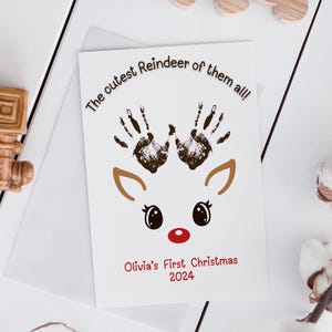 Reindeer Handprint Art/ Babys First Christmas / Personalized Christmas ...