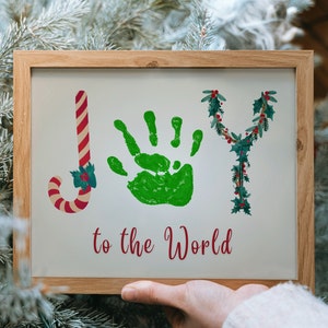 JOY Handprint Craft / Printable Christmas Signs Personalized / DIY ...