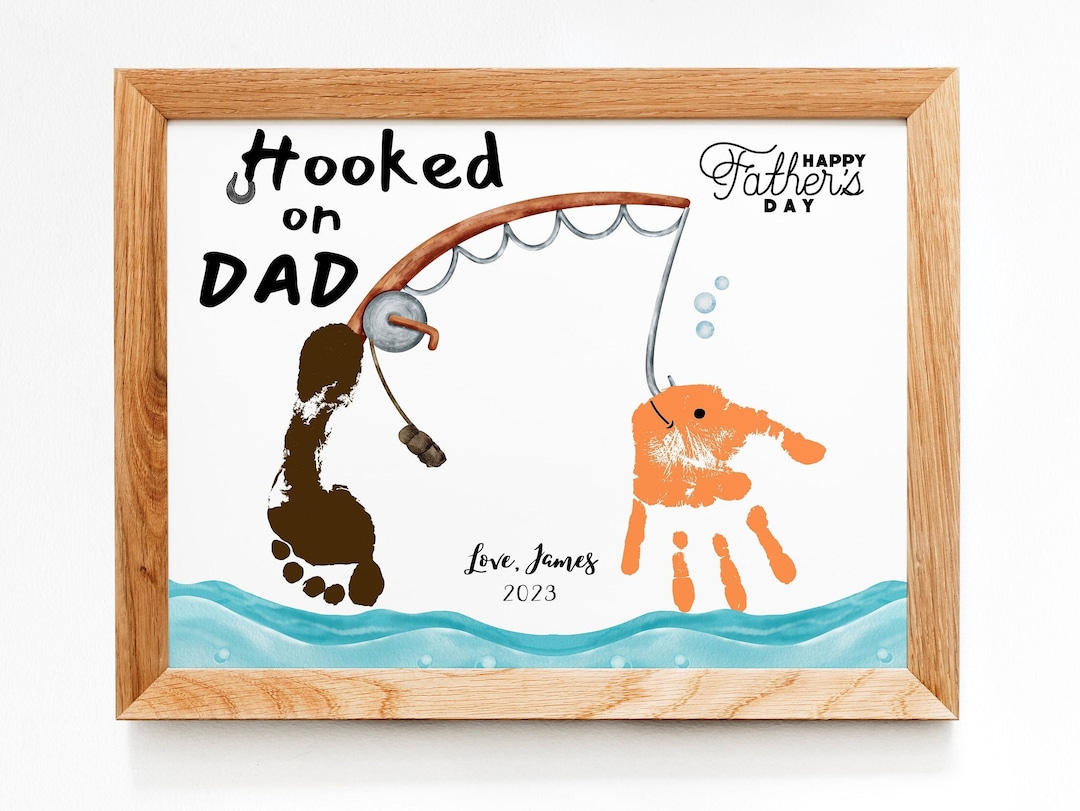 Footprint Handprint Art Fathers Day Card / Father's Day - Etsy