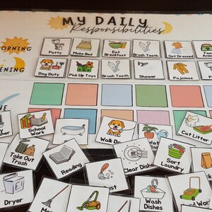 Kids Daily Responsibilities Chart Printable Daily Routine - Etsy