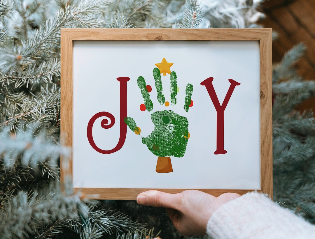 JOY Handprint Craft / Printable Christmas Signs Personalized / DIY ...