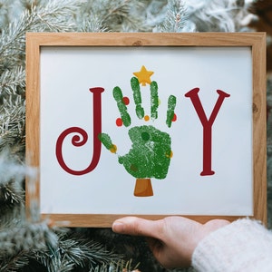 JOY Handprint Craft / Printable Christmas Signs Personalized / DIY ...