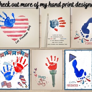 Happy 4th of July Gifts, Independence Day Printable, Footprint Keepsake ...