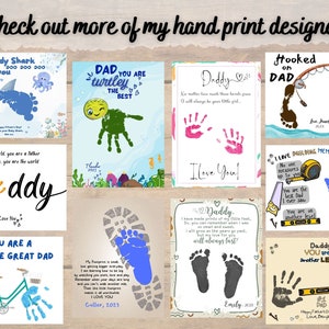 Footprint Handprint Art Fathers Day Card / Father's Day Handprint Craft ...