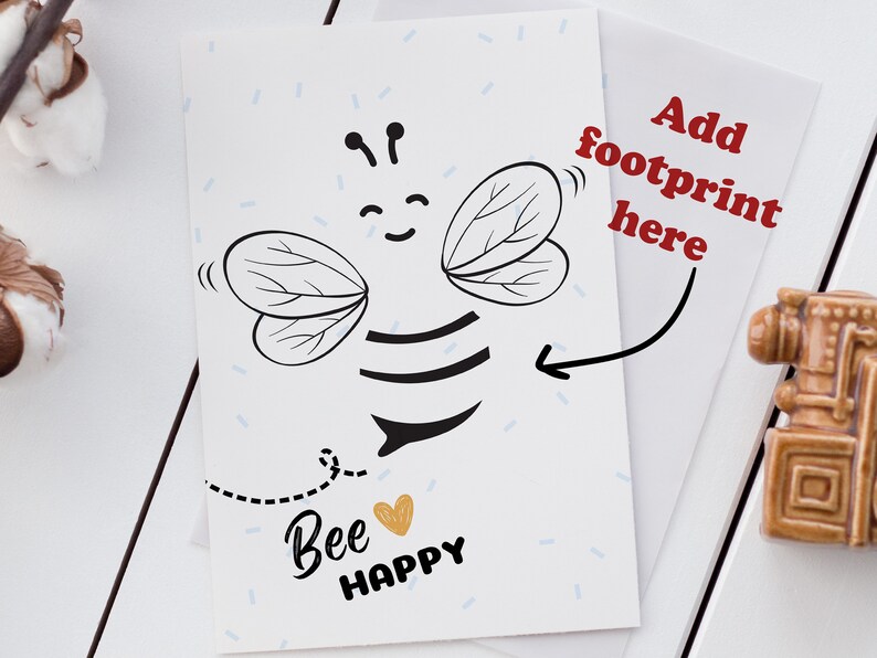 Bee Happy / Handprint Footprint Art / Bumble Bee / Bee - Etsy