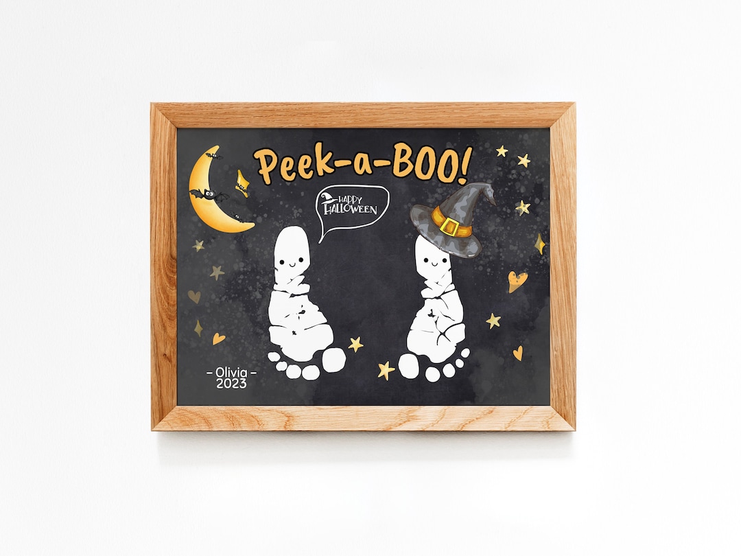 Peek a Boo Halloween Art Craft / Handprint Footprint / Ghost / Kids ...