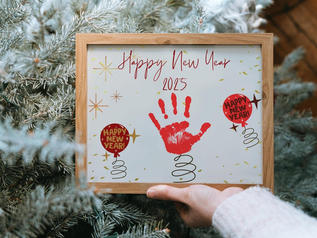New Years 2025 Art Craft / New Year Poem Handprint Footprint Art / Baby ...
