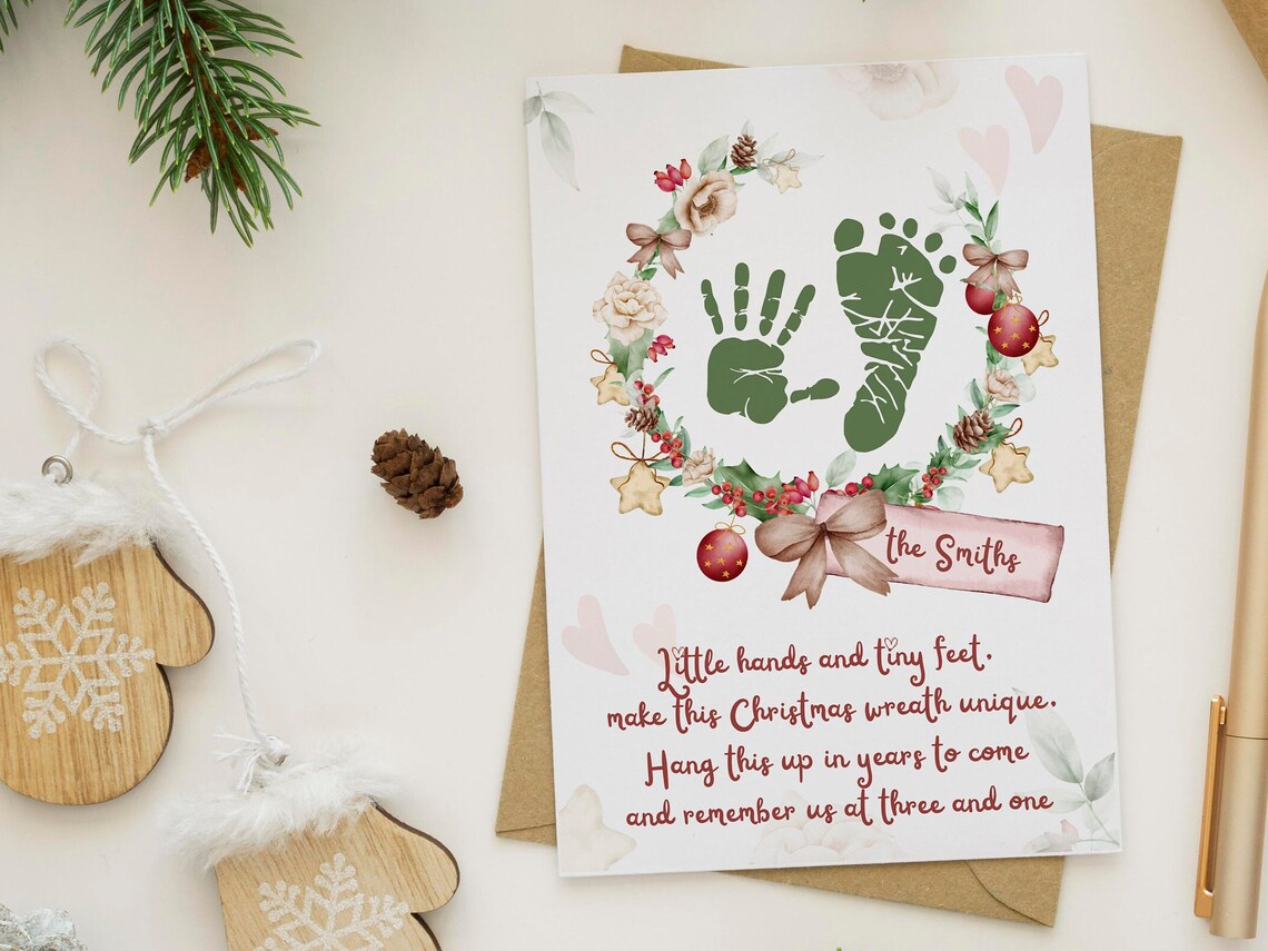1st Christmas / Christmas Handprint Poem / Everlasting - Etsy