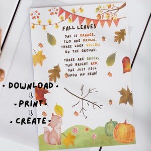 Autumn Fall Poem / Handprint Art / Leaves Leafs Season / Thanksgiving ...