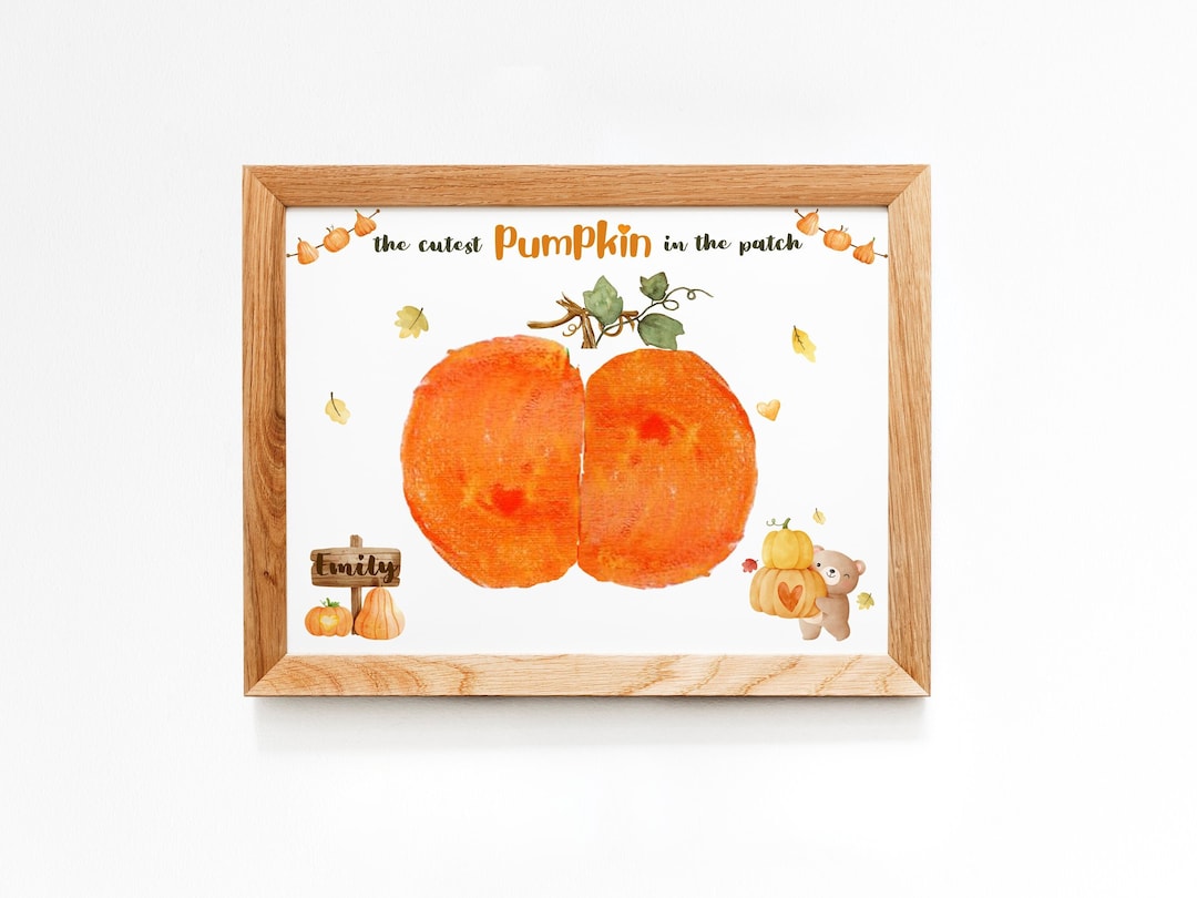 Personalised Cutest Pumpkin in the Patch Bum Bottom Print / Pumpkin Bum ...