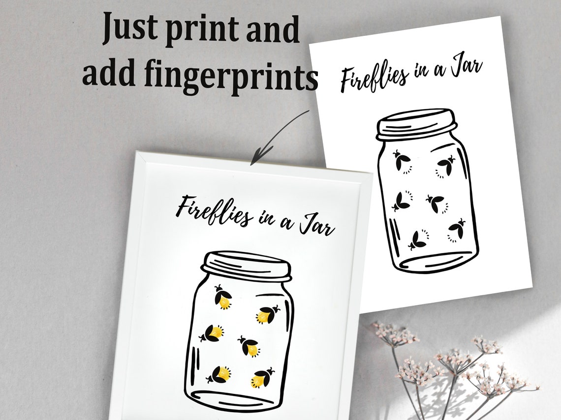 Firefly Fingerprint Art Fingerprint Craft Firefly Kids - Etsy