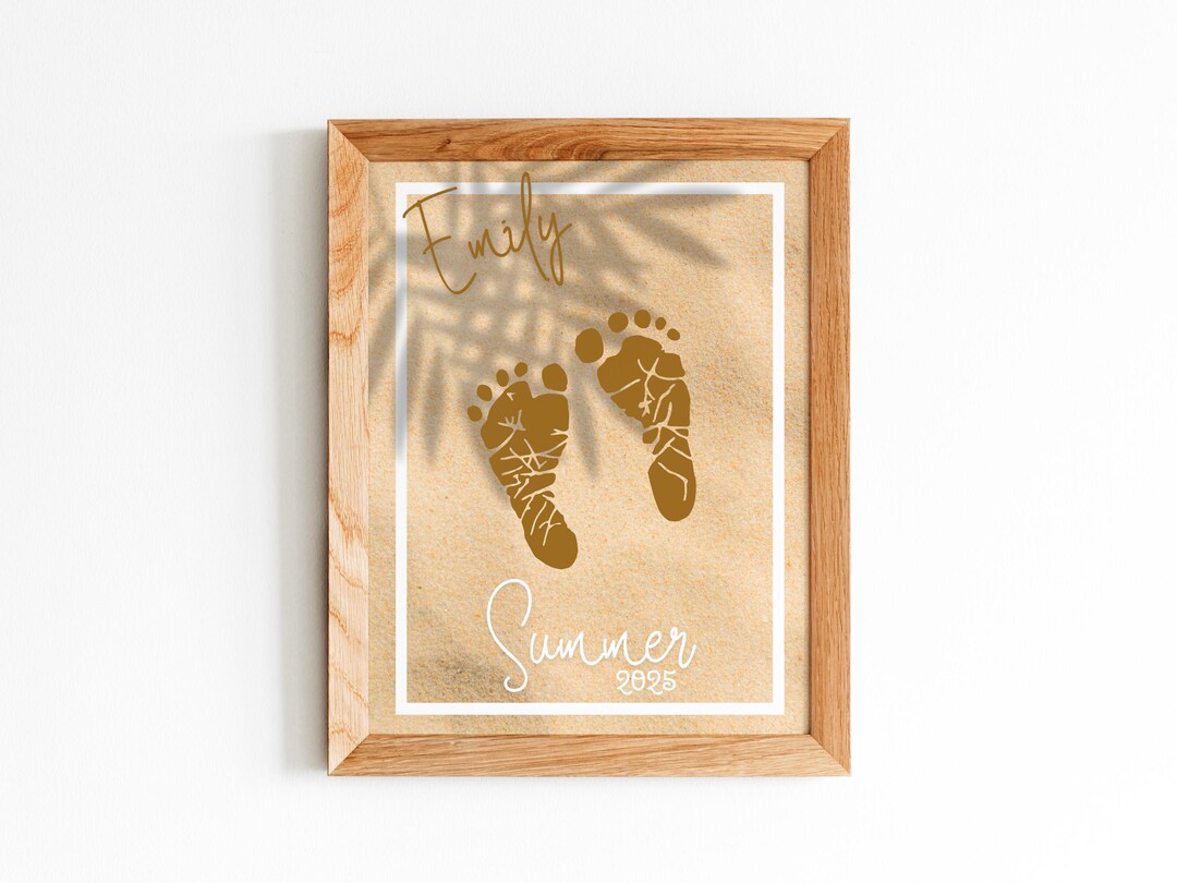 Summer Ocean Beach Footprint Template | Printable Footprint Art for ...