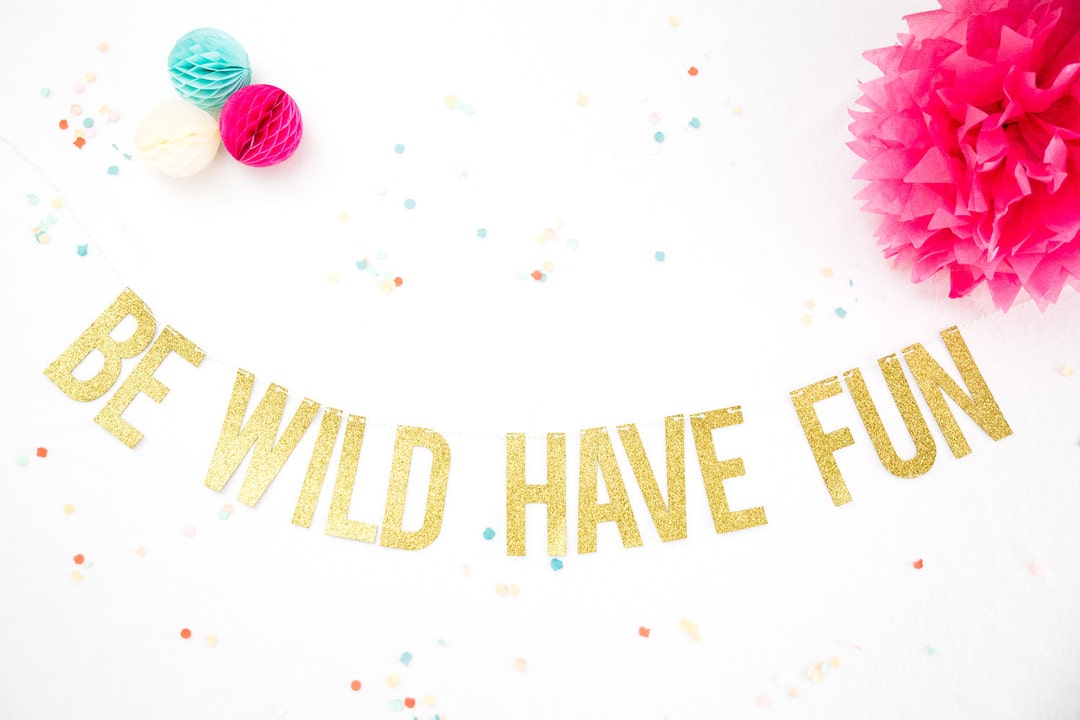 Glitter Banner . Be Wild Have Fun Banner . Party Letter Garland . - Etsy