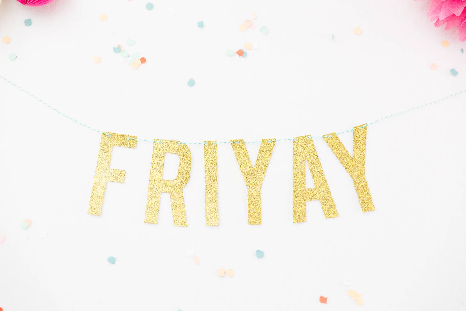 Glitter Banner FriYay . Friday . Glitter Party Banner . | Etsy