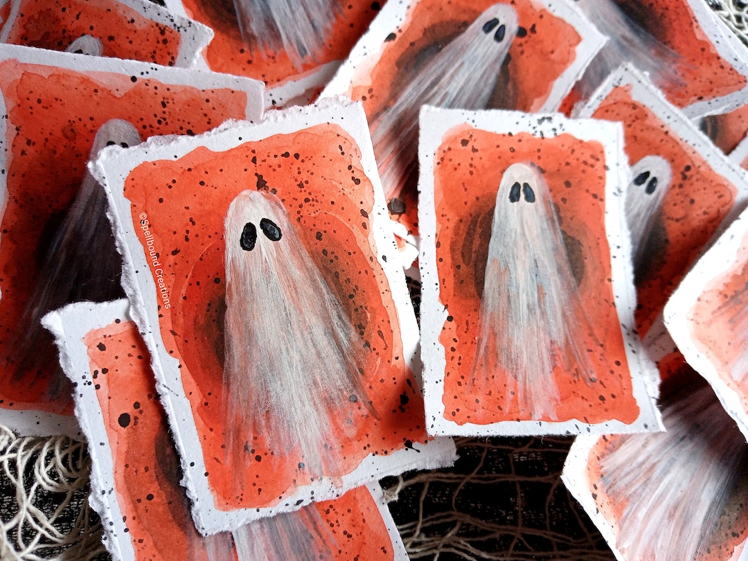 Ghost Acrylic Painting, Original Artwork by Delilah Jones, Miniature ...