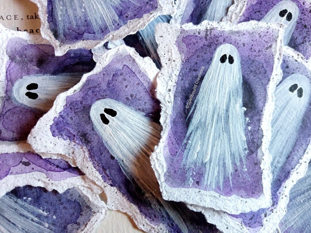 Ghost Acrylic Painting, Original Artwork by Delilah Jones, Miniature ...