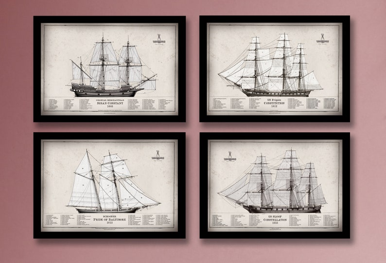 USS Constitution USS Constellation Pride of Baltimore and - Etsy