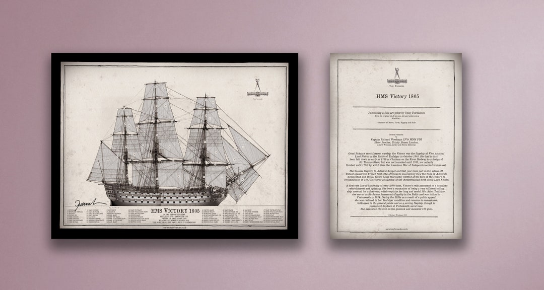 HMS Victory 1805, Artist Signed Print and Ship Notes - Etsy