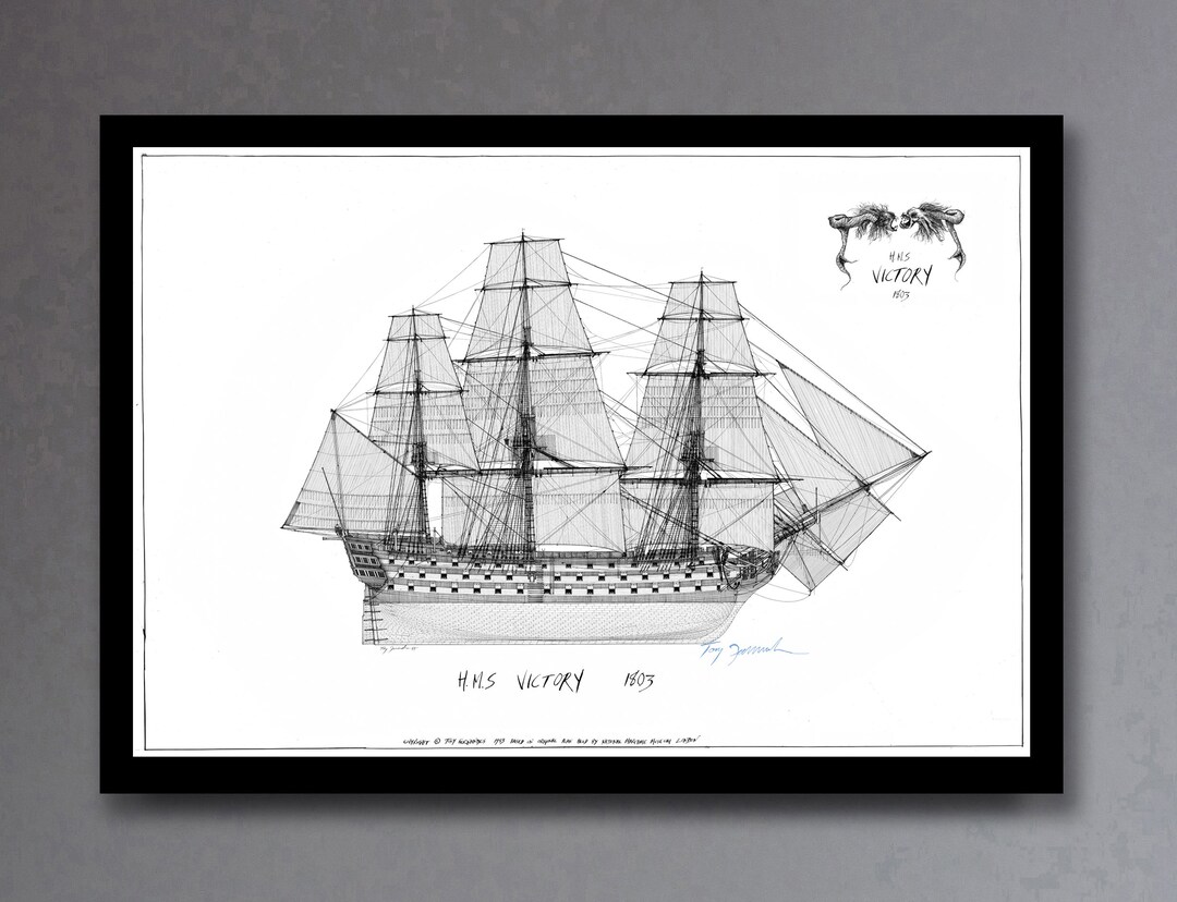HMS Victory Profile - Artist Signed Print - Etsy