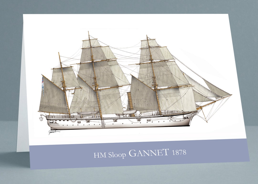 HM Sloop Gannet 1878 Greeting Card - Etsy