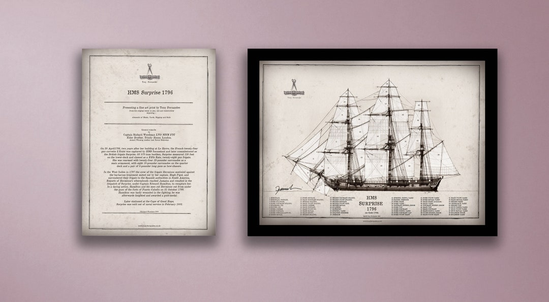 HMS Surprise, Artist Signed Print and Ship Notes - Etsy