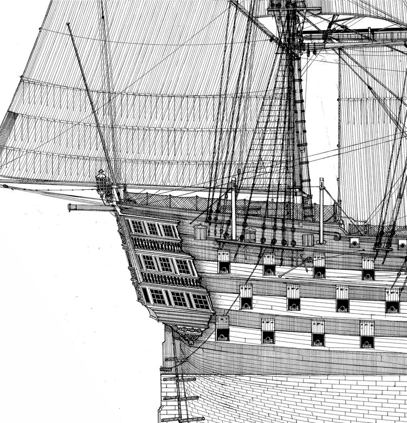 HMS Victory Profile Artist Signed Print - Etsy