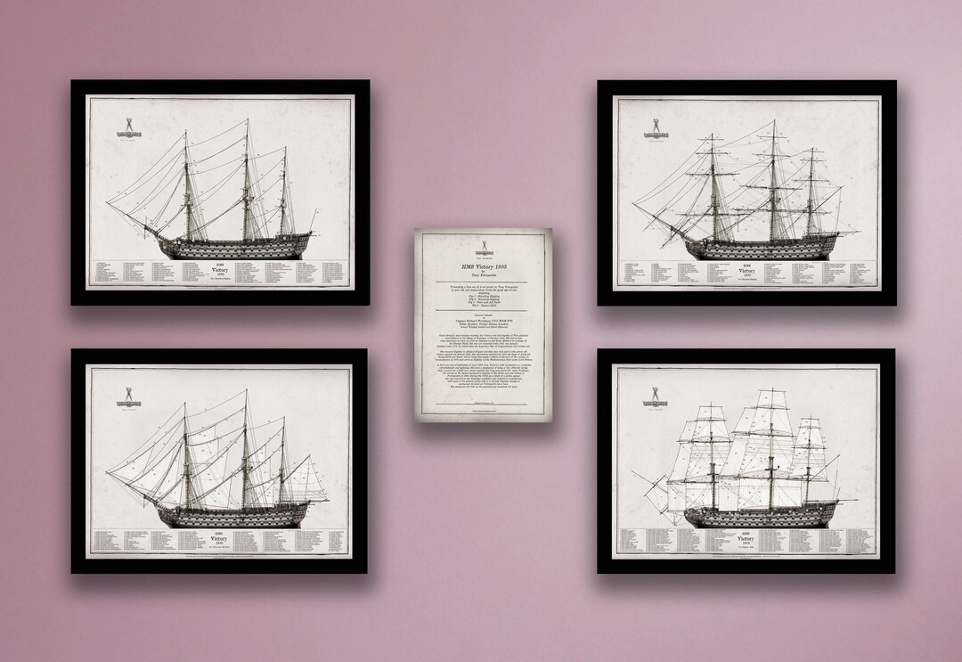 HMS Victory Set of 4 Rigging Heritage Prints by Tony Fernandes - Etsy