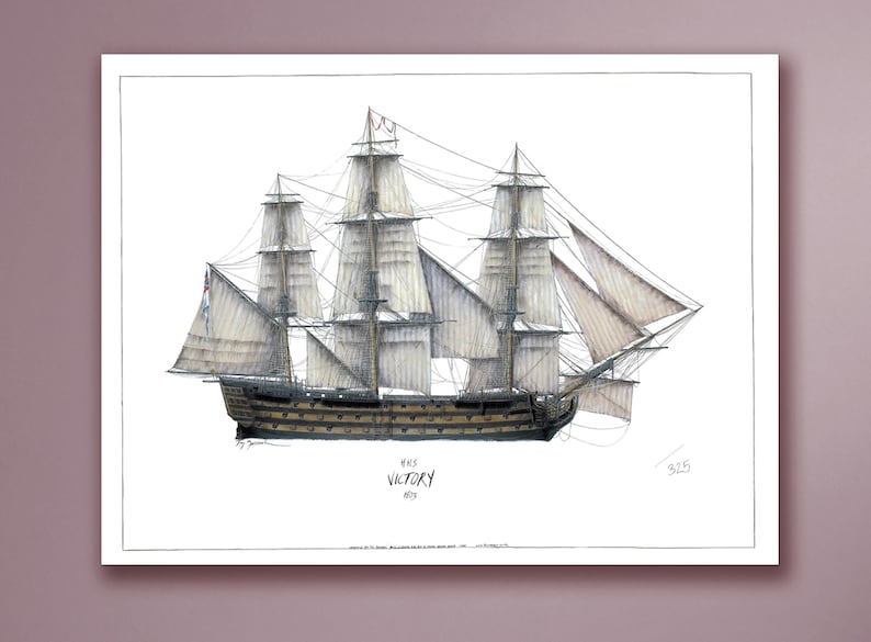 HMS Victory Profile - Artist Signed Print - Etsy