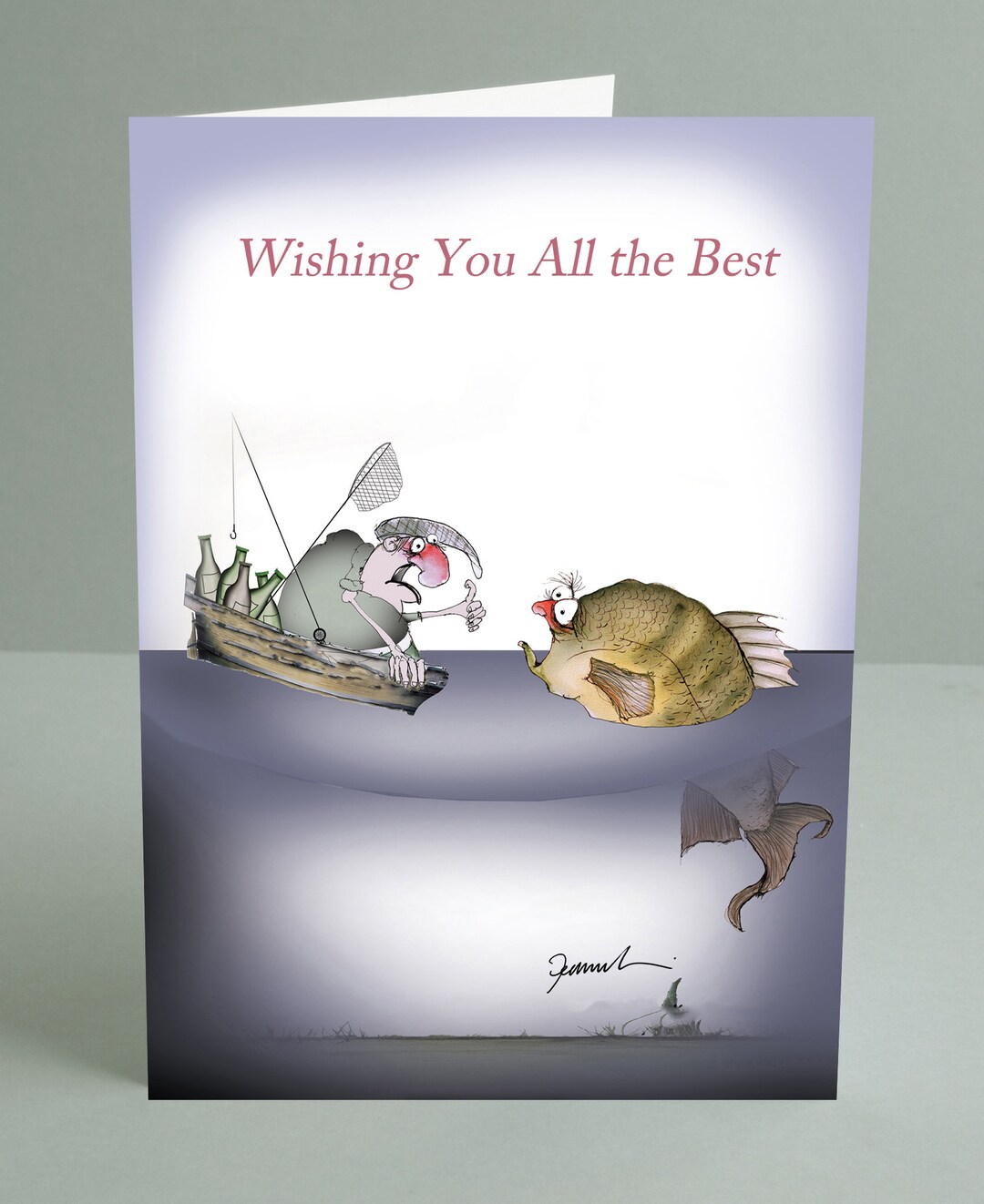 Wishing You All the Best, Funny Fishing Cards by Tony Fernandes - Etsy