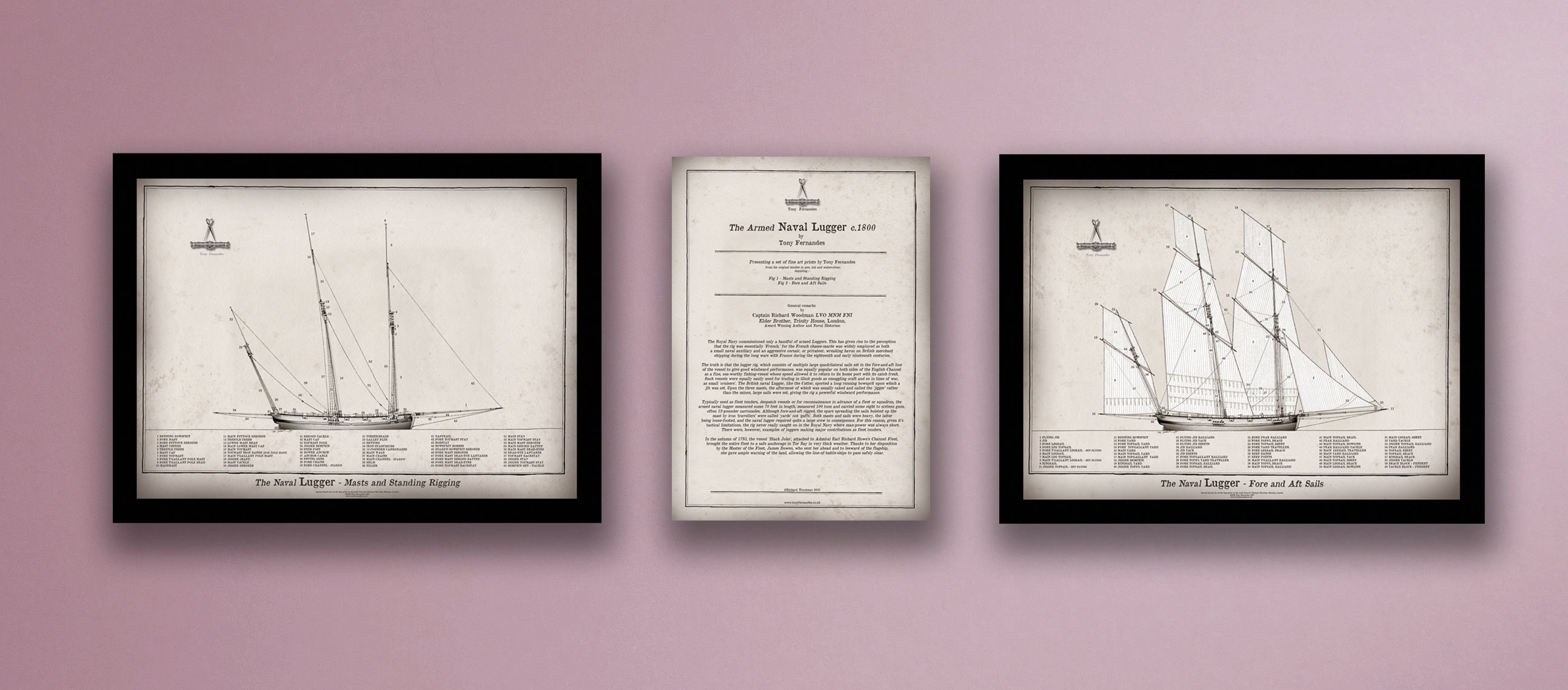 Set of 2 Naval Lugger Heritage Rigging Prints and Ship Notes - Etsy ...