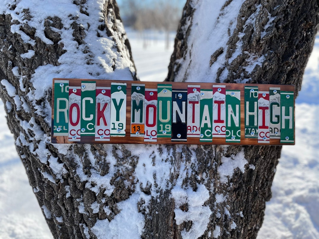 Rocky Mountain High License Plate Art Sign: Recycled Colorado Plates - Etsy