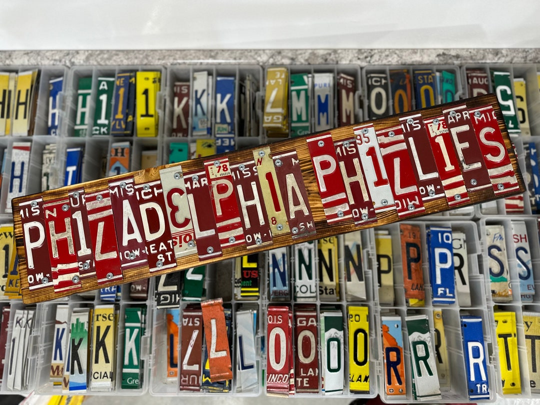 Philadelphia Phillies License Plate Sign: Recycled Metal Art - Etsy