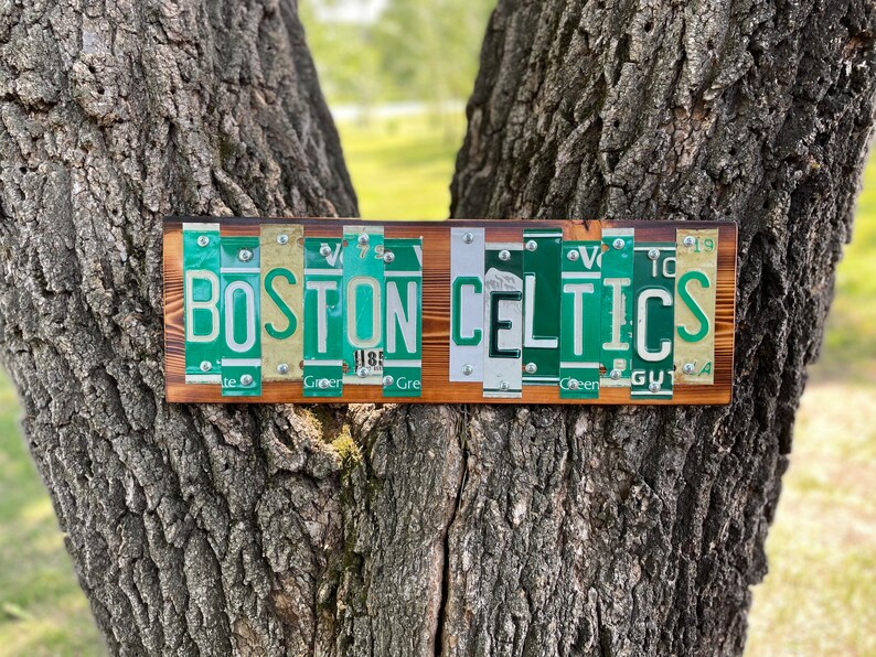 Boston Celtics License Plate Sign: Recycled Metal Art - Etsy