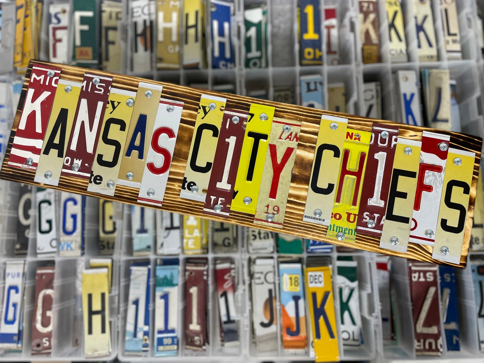 Kansas City Chiefs License Plate Sign: Recycled Metal Art - Etsy