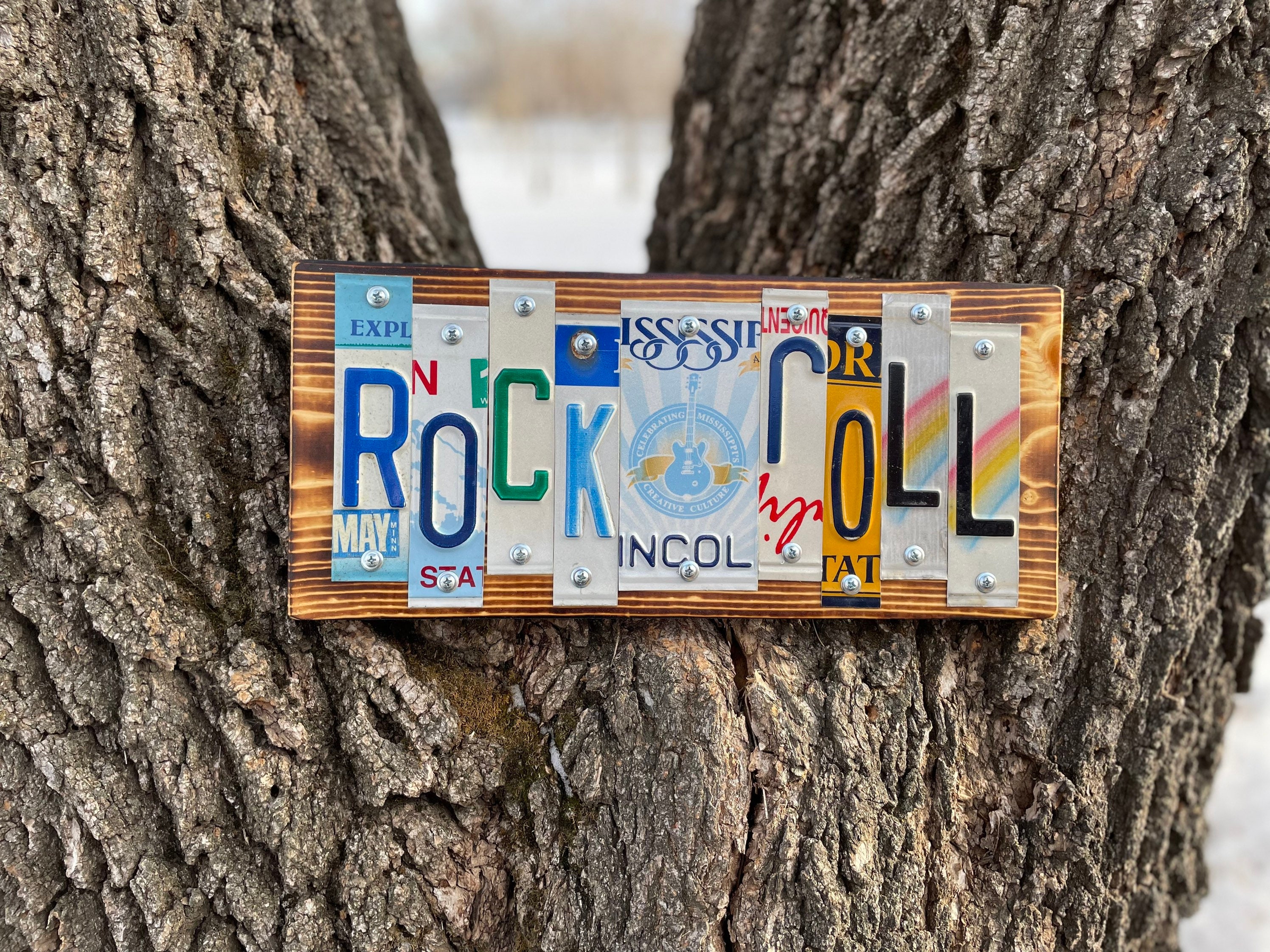 ROCK N ROLL License Plate Sign Fast FREE Shipping - Etsy