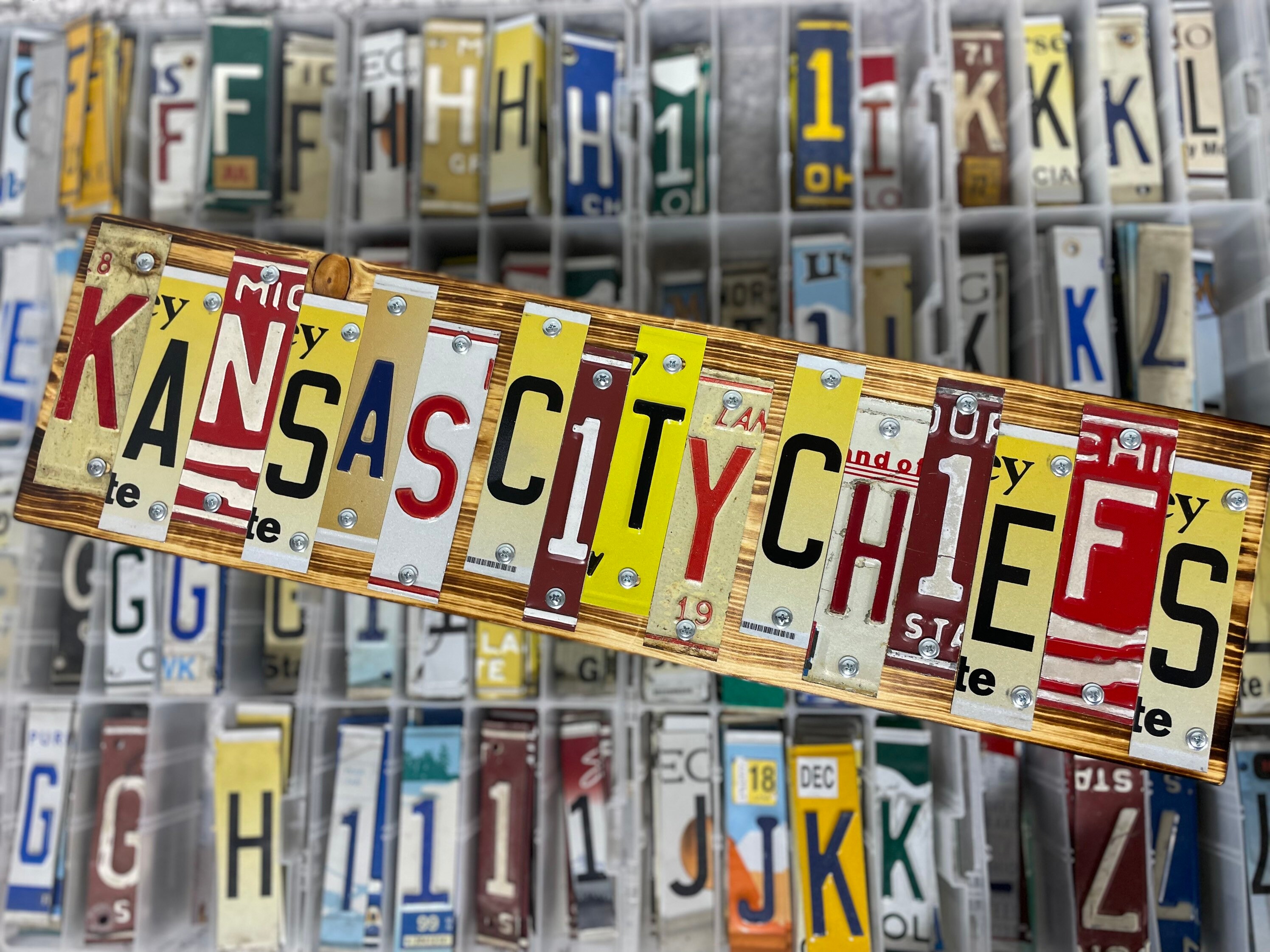 Kansas City Chiefs License Plate Sign: Recycled Metal Art - Etsy