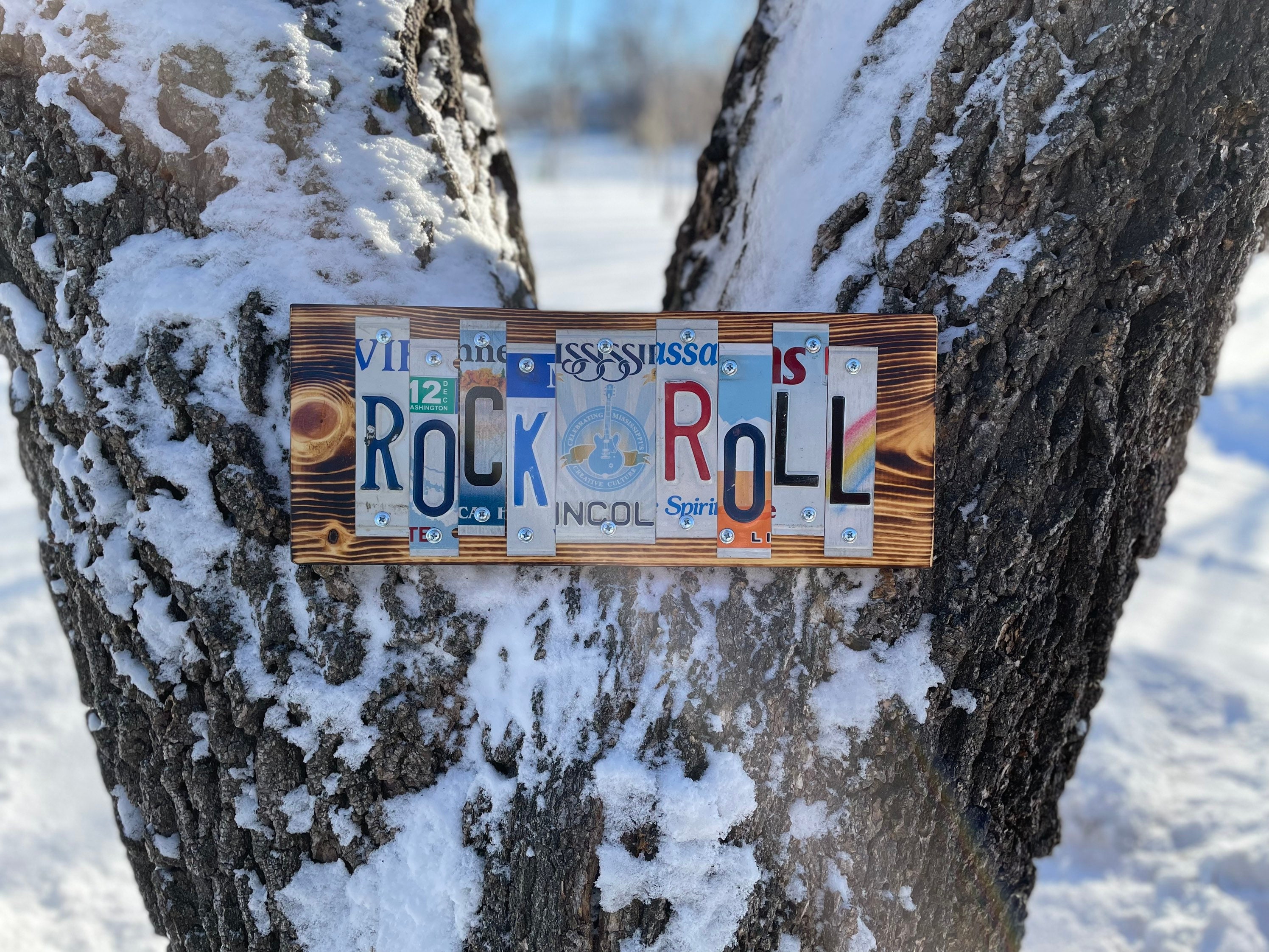 ROCK N ROLL License Plate Sign Fast FREE Shipping - Etsy