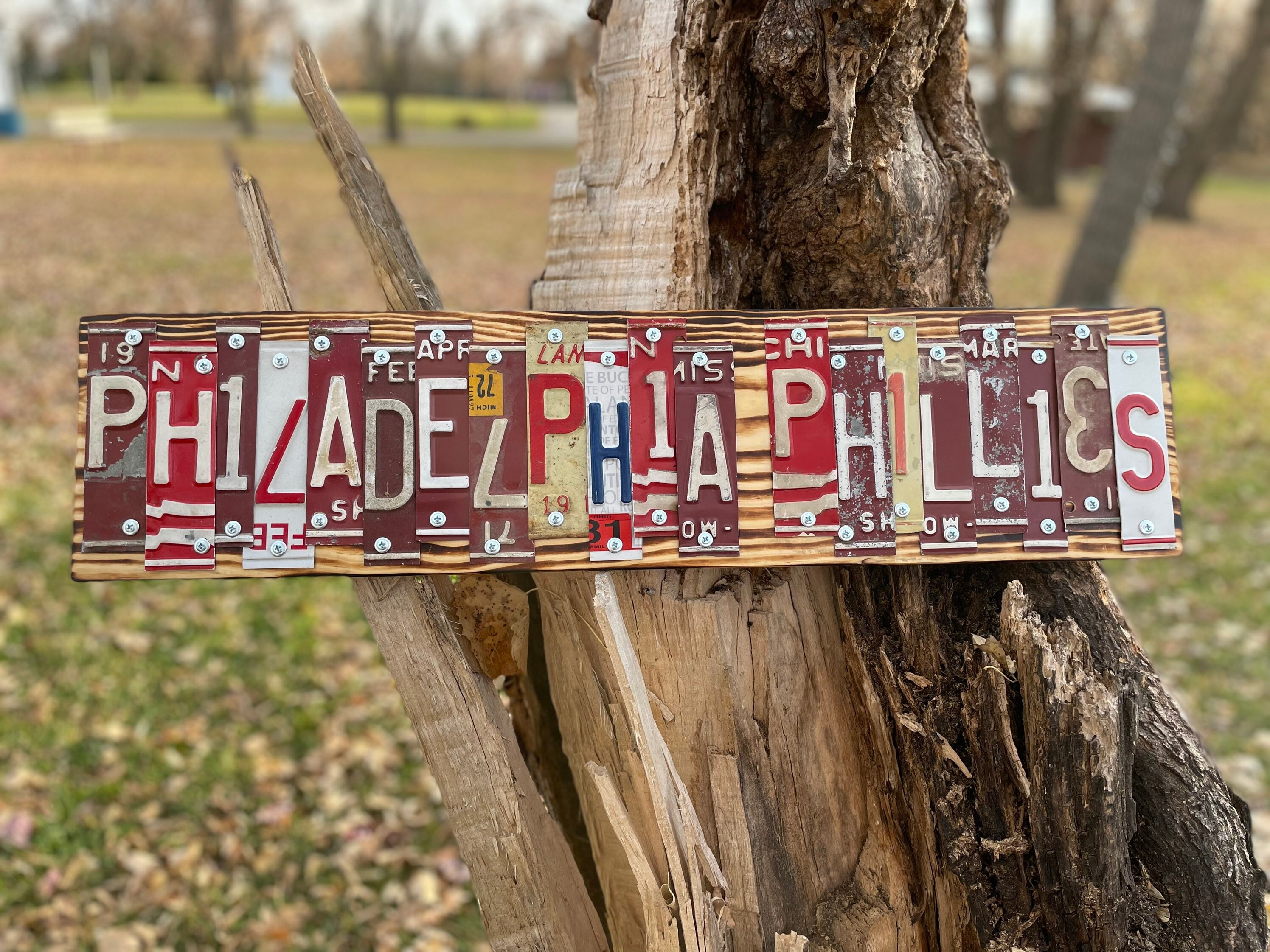 Philadelphia Phillies License Plate Sign: Recycled Metal Art - Etsy