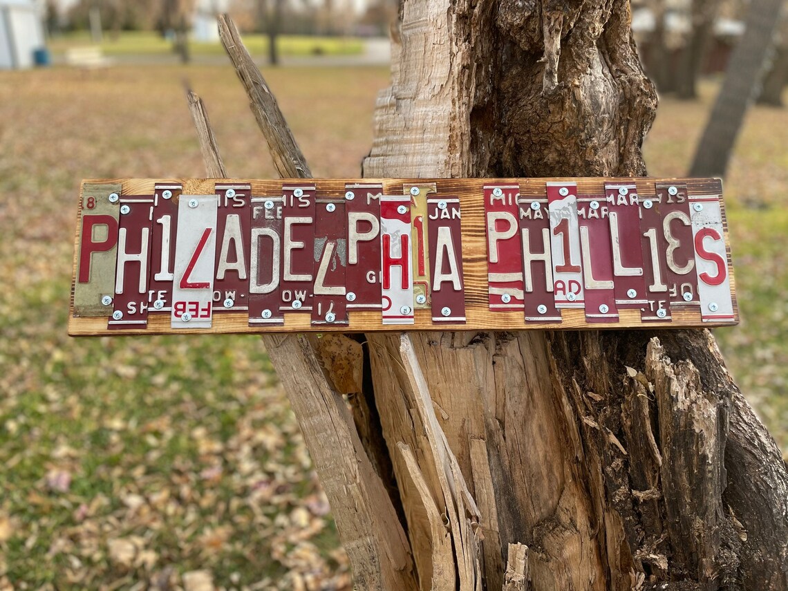 Philadelphia Phillies License Plate Sign: Recycled Metal Art - Etsy