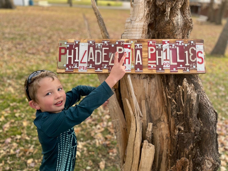 Philadelphia Phillies License Plate Sign: Recycled Metal Art - Etsy