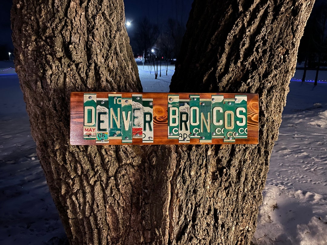 Denver Broncos License Plate Art Sign: Recycled Colorado Plates - Etsy