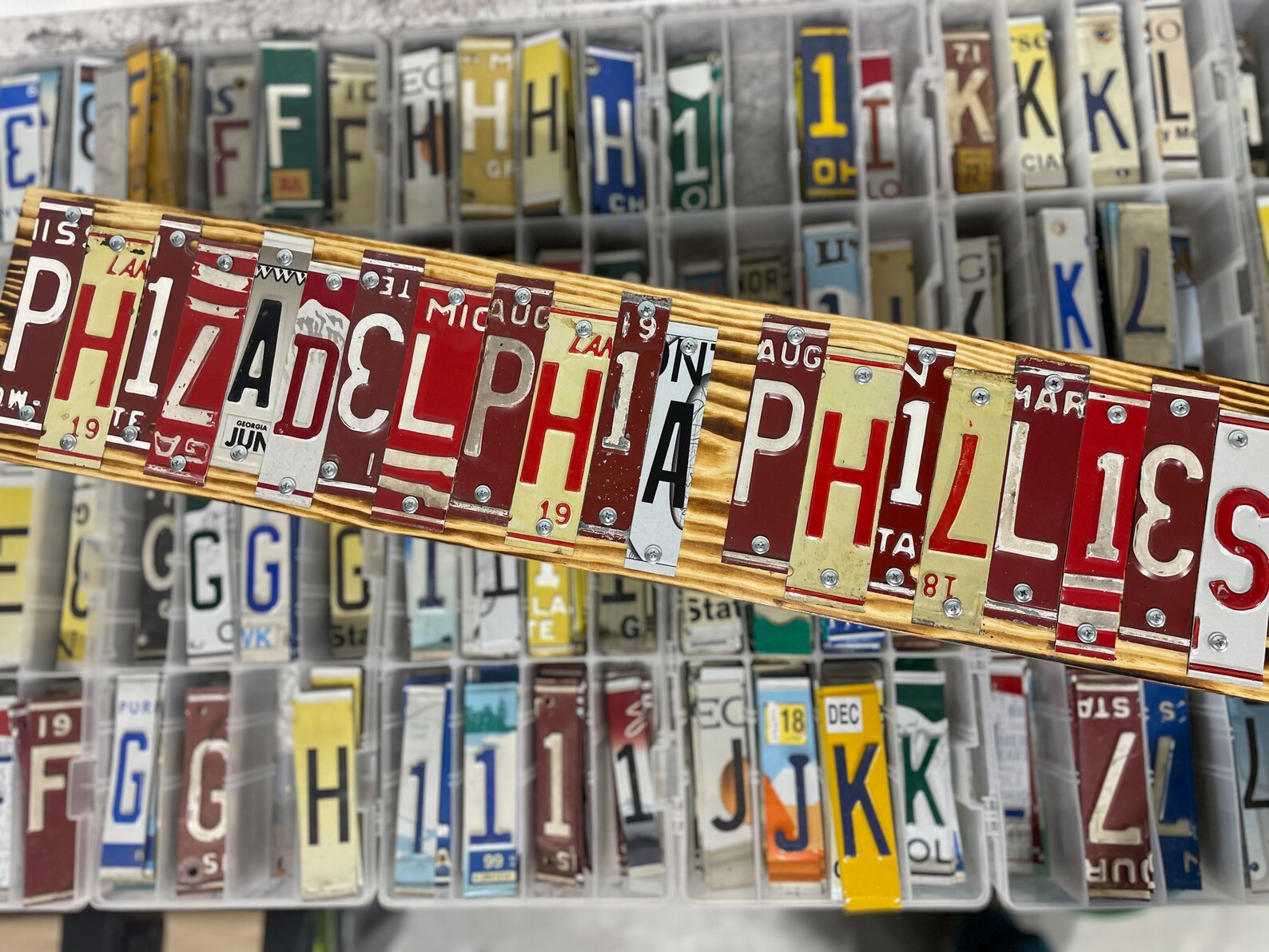 Philadelphia Phillies License Plate Sign: Recycled Metal Art - Etsy