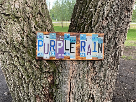 PURPLE RAIN License Plate Art Fast FREE Shipping | Etsy