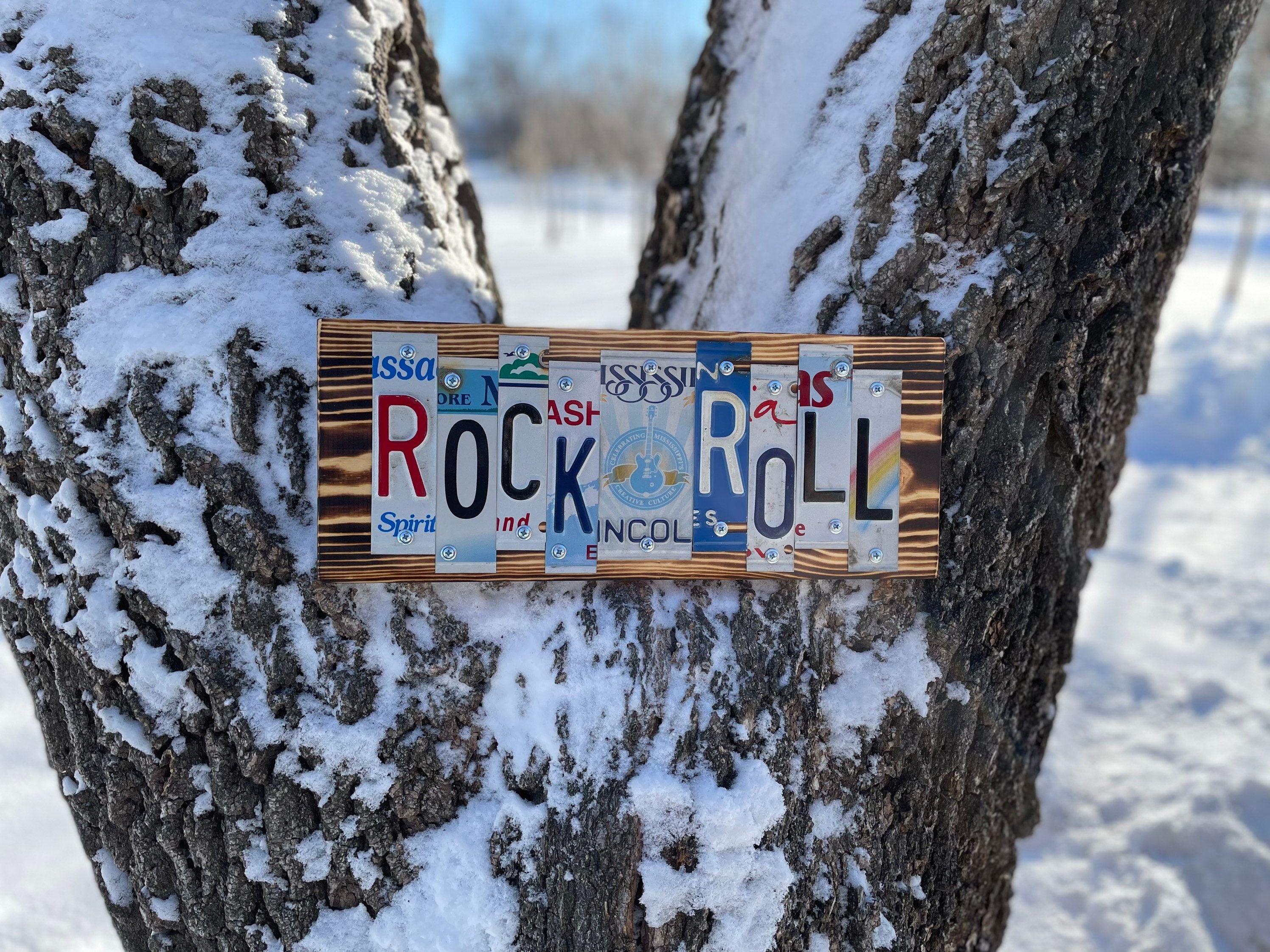 ROCK N ROLL License Plate Sign Fast FREE Shipping - Etsy